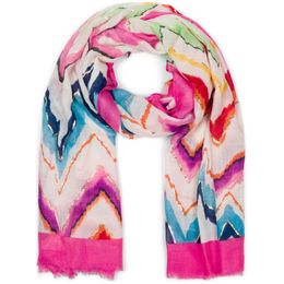 Schal styleBREAKER "Leichter Schal mit Zick-Zack Muster", Damen, pink, Obermaterial: 100% Viskose CV., Modisch, Modet&uuml;cher Schal