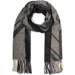 Schal styleBREAKER "Web Schal Geometrisch", Damen, schwarz (schwarz, grau), Obermaterial: 100% Viskose CV., Modisch, Modet&uuml;cher Schal