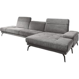 Ecksofa DIE PLANBAR "MP-IN20126 L-Form mit Federkern-Polsterung", grau, B:328cm H:82cm T:190cm, 100% Polyester, Sofas, Ecksofa, mit Kopfteilverstellung, optional Sitztiefen- & Armteilverstellung