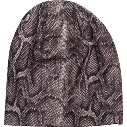 Beanie styleBREAKER "Beanie M&uuml;tze Glitzer Schlangen Muster", Herren, braun (dunkelbraun), Obermaterial: 50% Viskose CV. 50% Polyester PES., Modisch, M&uuml;tzen Beanie