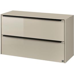 Lowboard "reno-Dielen", kaschmir matt lack, glas kaschmir glanz, B:72cm H:44cm T:32cm, Glas, Holzwerkstoff, SET ONE BY Musterring, Sideboards, Lowboard, Mit 2 Schubk&auml;sten und Glasfronten in 2 Farben, B72 x H44 x T32 cm