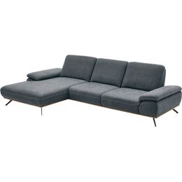 Ecksofa DIE PLANBAR "ZE-EM18063, Breite 322 cm", grau (cyber anthrazit), B:322cm H:89cm T:187cm, 100% Recyceltes Polyester, Sofas, Ecksofa, wahlweise mit Sitztiefen- und Armteilverstellung