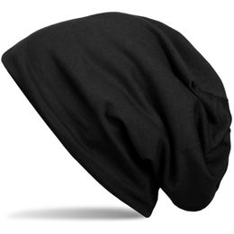 Beanie styleBREAKER "Unifarbene Beanie M&uuml;tze mit Fleece", Herren, schwarz, 50% Viskose CV. 50% Polyester PES., Modisch, M&uuml;tzen Beanie