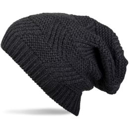 Strickm&uuml;tze styleBREAKER "Strick Beanie M&uuml;tze mit Struktur", Damen, grau (dunkelgrau), Obermaterial: 100% Polyacryl PAN., Modisch, M&uuml;tzen Strickm&uuml;tze