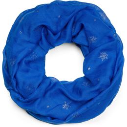 Loop styleBREAKER "Loop mit glitzerndem Schneeflocken Print", Damen, blau (royalblau), Obermaterial: 50% Viskose CV. 50% Baumwolle CO., Modisch, Modet&uuml;cher Loop
