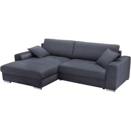 Ecksofa exxpo - SOFA FASHION "Larnaca, inkl. Bettfunktion & Bettkasten, bequem, Breite 269cm", grau (anthrazith), B:269cm H:90cm T:177cm, Sofas, Ecksofa, mit extrabreiten R&uuml;ckenkissen und 2 Zierkissen