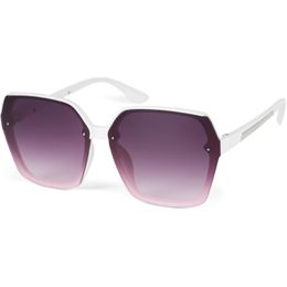 Sonnenbrille styleBREAKER "Butterfly Sonnenbrille mit Metall Verzierung", Damen, lila (gestell wei&szlig;, glas violett verlauf), Modisch, Sonnenbrillen Sonnenbrille