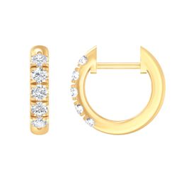Paar Creolen ONE ELEMENT "Creolen Ohrringe ⌀ 11,8 mm aus 585 Gold", gold, Ohrringe, Damen, Damen, 0,35 VS = sehr kleine Einschl&uuml;sse mit Diamanten, Diamanten Gelbgold 585 Gold, Diamanten, Gelbgold 585, Gold, mit 10 Lab Grown Diamanten 0,35 ct