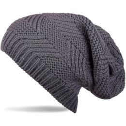 Strickm&uuml;tze styleBREAKER "Strick Beanie M&uuml;tze mit Struktur", Damen, grau, Obermaterial: 100% Polyacryl PAN., Modisch, M&uuml;tzen Strickm&uuml;tze