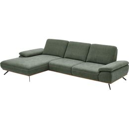 Ecksofa DIE PLANBAR "ZE-EM18063, Breite 322 cm", gr&uuml;n (cyber moos), B:322cm H:89cm T:187cm, 100% Recyceltes Polyester, Sofas, Ecksofa, wahlweise mit Sitztiefen- und Armteilverstellung