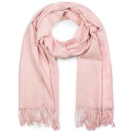 Schal styleBREAKER "Weicher Schal Uni mit Fransen", Damen, rosa (rose), Obermaterial: 100% Viskose CV., Modisch, Modet&uuml;cher Schal