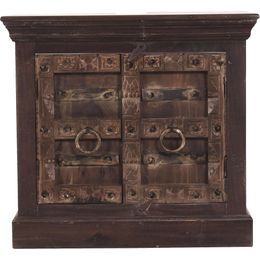 Unterschrank Sit "Almirah", braun (dunkelbraun), B:66cm H:60cm T:41cm, Massivholz, Schr&auml;nke, Unterschrank, mit Siphonausschnitt 16x6,5 cm
