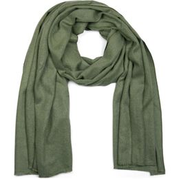 Schal styleBREAKER "Unifarbener Schal mit Fransen", Damen, gr&uuml;n, Obermaterial: 100% Viskose CV., Modisch, Modet&uuml;cher Schal