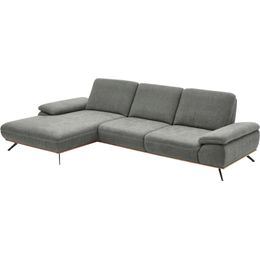 Ecksofa DIE PLANBAR "ZE-EM18063, Breite 322 cm", grau (cyber grau), B:322cm H:89cm T:187cm, 100% Recyceltes Polyester, Sofas, Ecksofa, wahlweise mit Sitztiefen- und Armteilverstellung