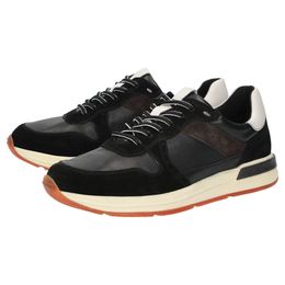 Sneaker Sioux "Rojaro-719", Herren, Gr. 41 (UK 7), schwarz, Obermaterial: 70% Kalbsveloursleder CAVL. 30% Kalbsleder CAL. 100% Gummi rubber., Schuhe Sneaker