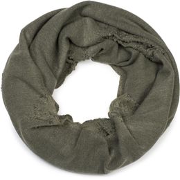Loop styleBREAKER "Loop Schal Destroyed Look", Damen, gr&uuml;n (oliv), Obermaterial: 50% Viskose CV. 50% Polyester PES., Modisch, Modet&uuml;cher Loop