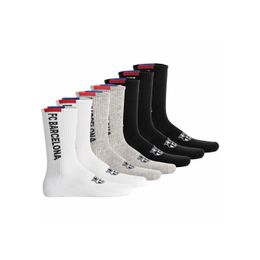 Kurzsocken FC Barcelona "Socken FCB Crew Socks 7-Pack 7er Pack", Herren, Gr. 35-38, bunt (wei&szlig;, grau, schwarz), Obermaterial: 80% Baumwolle CO. 18% Polyamid PA. 2% Elasthan EL., Socken