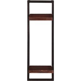 Wandregal Sit "Almirah", braun (schwarz, dunkelbraun), B:25cm H:75cm T:25cm, Massivholz, Metall, Regale, Wandregal