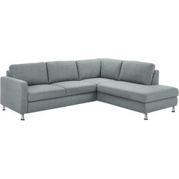 Ecksofa DIE PLANBAR "MP-IN19027 L-Form", blau (ocean), B:261cm H:82cm T:220cm, 100% Polyester, Sofas, Ecksofa, wahlweise mit Bettfunktion, mit Kaltschaum