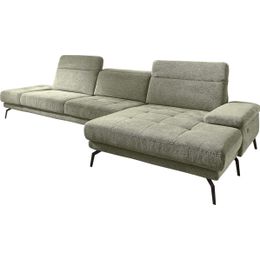 Ecksofa DIE PLANBAR "MP-IN20126 L-Form mit Federkern-Polsterung", gr&uuml;n, B:328cm H:82cm T:190cm, 100% Polyester, Sofas, Ecksofa, mit Kopfteilverstellung, optional Sitztiefen- & Armteilverstellung