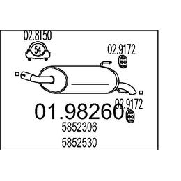 MTS MARKENTECHNIKSERVICEGMBH & CO. KG MTS Endschalld&auml;mpfer 0198260 f&uuml;r Opel