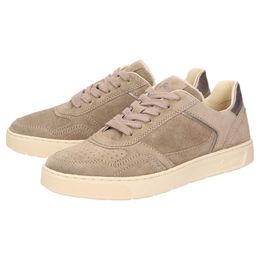 Sneaker Sioux "Maites sneaker 004", Damen, Gr. 36 (UK 3 1/2), beige, Obermaterial: 100% Kalbsveloursleder CAVL. 100% Gummi rubber., Schuhe Sneaker