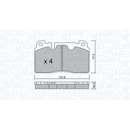 MAGNETI MARELLI Bremsbelagsatz, Scheibenbremse 363916061234 f&uuml;r Audi Porsche