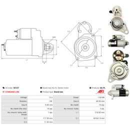 AS-PL Starter s5127 f&uuml;r Chrysler MITSUBISHI CHEVROLET