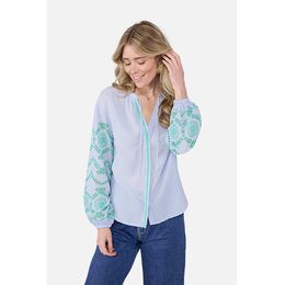 LIEBLINGSST&Uuml;CK LIEBLINGSST&Uuml;CK Bluse "Elcin" in Hellblau/ Gr&uuml;n - 59% | Gr&ouml;&szlig;e 44 | Damen-blusen