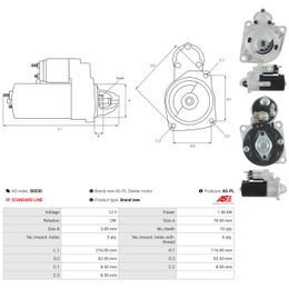 AS-PL Starter s0535 f&uuml;r Fiat Chrysler Suzuki PININFARINA