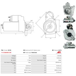 AS-PL Starter s3139 f&uuml;r RENAULT
