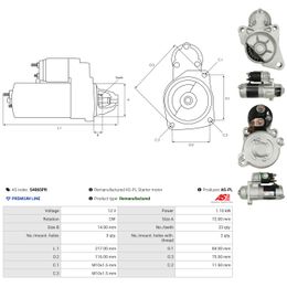 AS-PL Starter s4065pr f&uuml;r Ford MAZDA