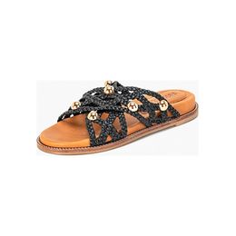 Inuovo Leder-Pantoletten in Schwarz - 76% | Gr&ouml;&szlig;e 36 | Damen-pantoletten