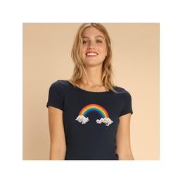 WOOOP Shirt "Candy rainbow" in Dunkelblau - 54% | Gr&ouml;&szlig;e S | Damen-tops