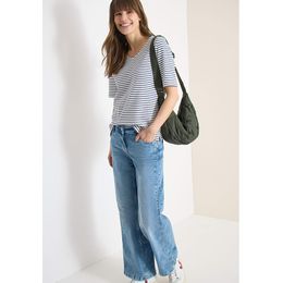 Cecil Shirt in Wei&szlig;/ Dunkelblau - 40% | Gr&ouml;&szlig;e XXL | Damen-tops