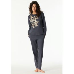 Schiesser Pyjama in Dunkelblau - 53% | Gr&ouml;&szlig;e 36 | Damen-loungewear