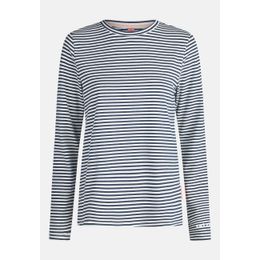 Langarmshirt SALZHAUT "Longsleeve ACHTERN", Damen, Gr. L, blau (navy sanftes wei&szlig;), Obermaterial: 95% Baumwolle CO. 5% Polyester PES., Shirts Langarmshirt