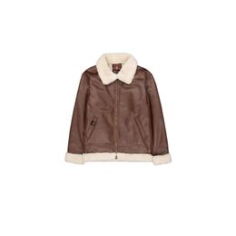 Lederjacke Alpha Industries "B-3 Faux Leather", Herren, Gr. L, braun, Obermaterial: 100% Polyester, Kunstfell: 100% Polyester, Jacken