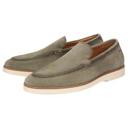 Slipper Sioux "Mikladon-700", Herren, Gr. 44 (UK 9 1/2), gr&uuml;n, Obermaterial: 100% Kalbsveloursleder CAVL. 100% Gummi rubber., Schuhe Slipper