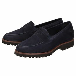 Slipper Sioux "Meredith-709-H", Damen, Gr. 39.5 (UK 6), blau (dunkelblau), Obermaterial: 100% Lammveloursleder LAVL. 100% Gummi rubber., Schuhe Slipper