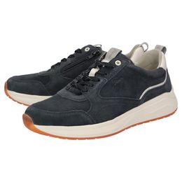 Sneaker Sioux "Tasulio-702-J", Herren, Gr. 43UK9, blau (dunkelblau), Obermaterial: 50% Kalbsveloursleder CAVL. 50% Lammveloursleder LAVL. 100% Gummi rubber., Schuhe Sneaker