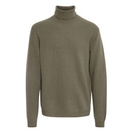 Rollkragenpullover Casual Friday "Strickrollkragenpull CFKarl", Herren, Gr. S, gr&uuml;n (olivine melange), Obermaterial: 80% Wolle WO. 20% Polyamid PA., Pullover Rollkragenpullover