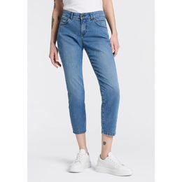 MAC Damen Ankle-Jeans "Slim 7/8"venice beach wash, Gr. 40, Denim/Jeans, Obermaterial: 98% Baumwolle, 2% Elasthan, Jeans, Kontrastfarbene N&auml;hte