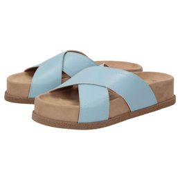 Sandale Sioux "Luminosa-700", Damen, Gr. 36 (UK 3 1/2), blau (hellblau), Obermaterial: 100% Lammnappaleder LANA. 100% Gummi rubber., Schuhe Sandale