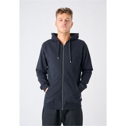 Sweatjacke Cleptomanicx "Ligull", Herren, Gr. L, schwarz, 100% Baumwolle, bestickt, normal, ohne Ausschnitt, Sweatjacken Sweatjacke, mit kleiner M&ouml;wenstickerei