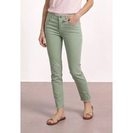Straight-Jeans Street One, Damen, Gr. 28, L&auml;nge 28, mint gr&uuml;n washed, Denim/Jeans, Obermaterial: 55% Baumwolle, 21% Polyester, 14% Lyocell, 9% Viskose, 1% sonstige Fasern, unifarben, slim fit lang, Jeans Straight-Jeans, mit offenem Saum
