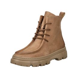Schn&uuml;rstiefelette Paul Green "Paul Green Stiefelette Nubukleder", Damen, Gr. 37,5, beige (tan), Nubukleder, Schuhe Schn&uuml;rstiefelette