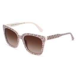 Michael Kors MK2163 SAN MARINO | Damen-Sonnenbrille | Fassung: Vollrand, Quadratisch, Acetat, Beige Wei&szlig; | Glasfarbe: Braun