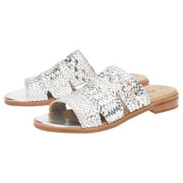 Pantolette Sioux "Cosinda-703", Damen, Gr. 37 (UK 4), silber, Obermaterial: 100% Ziegenleder goatskin. 100% Gummi rubber., Schuhe Pantolette