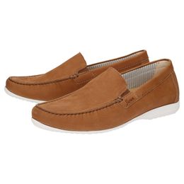 Slipper Sioux "Giumelo-700-H", Herren, Gr. 41.5 (UK 7 1/2), braun (cognac), Obermaterial: 100% Kalbsnubukleder CANU. 100% Gummi rubber., Schuhe Slipper